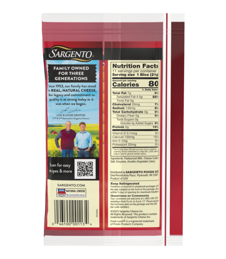 Sargento® Sliced Sharp Natural Cheddar Cheese, 11 slices | Sargento