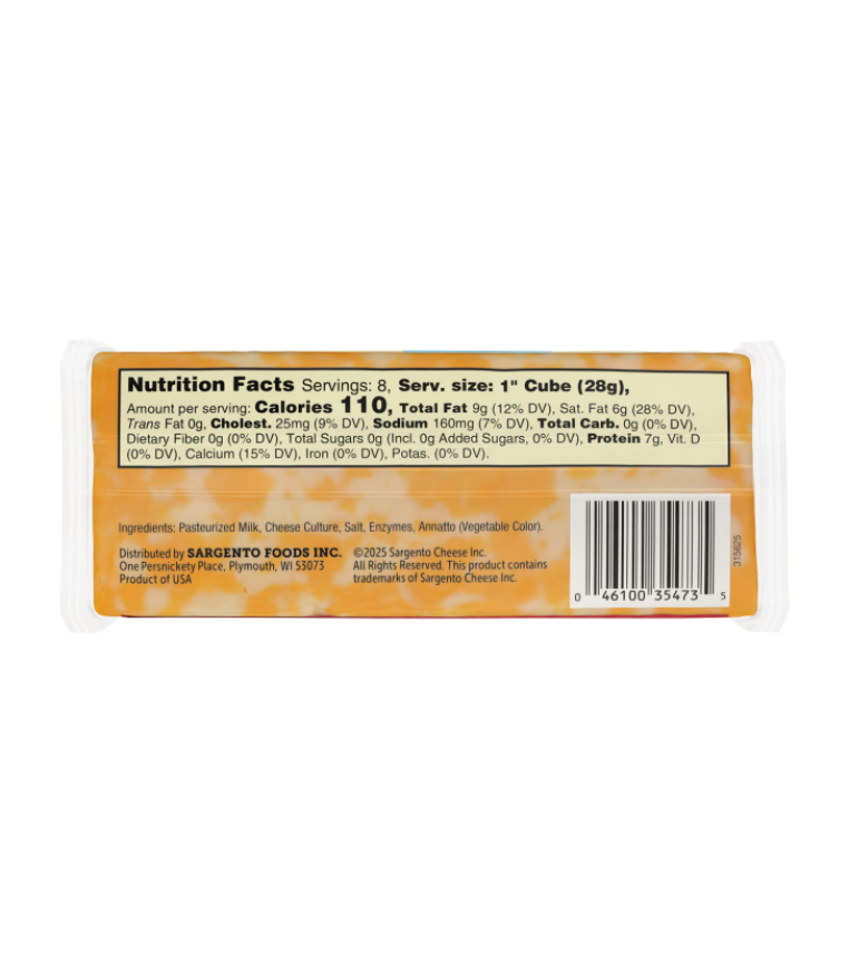 Sargento® Block Sharp Cheddar-Jack Natural Cheese, 7 oz. | Sargento