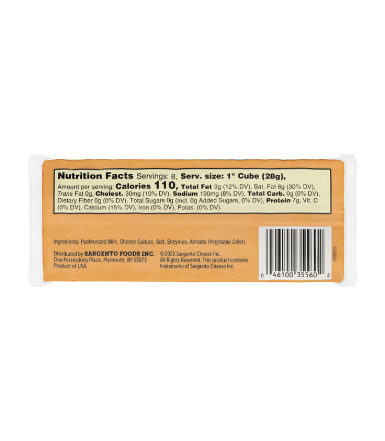 Sargento® Block Sharp Cheddar Natural Cheese, 7 oz. | Sargento