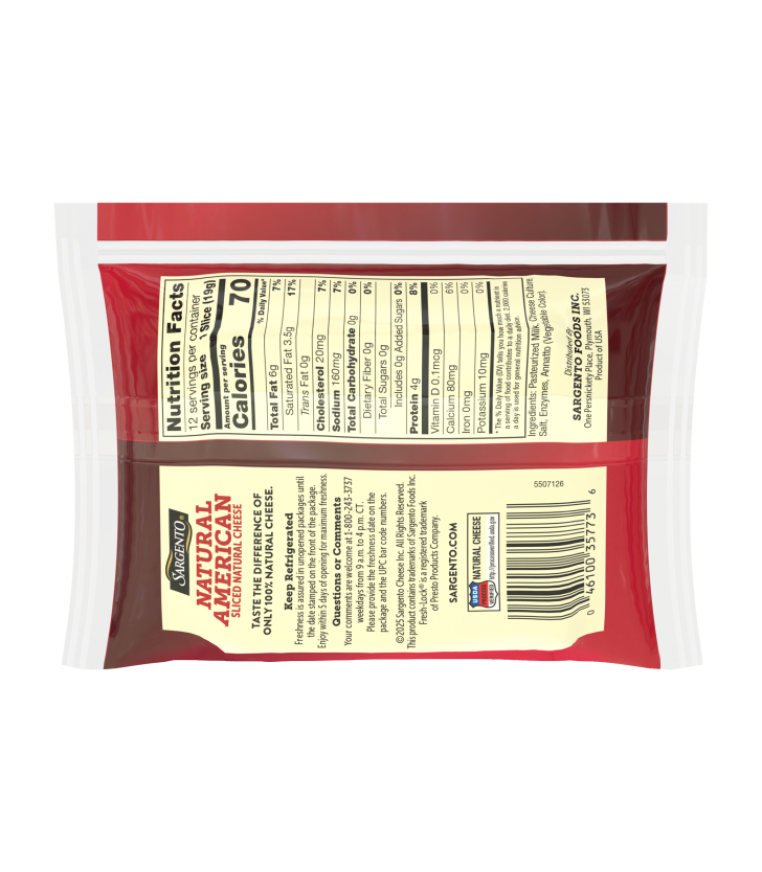 Sargento® Natural American Sliced Cheese, 12 Slices | Sargento